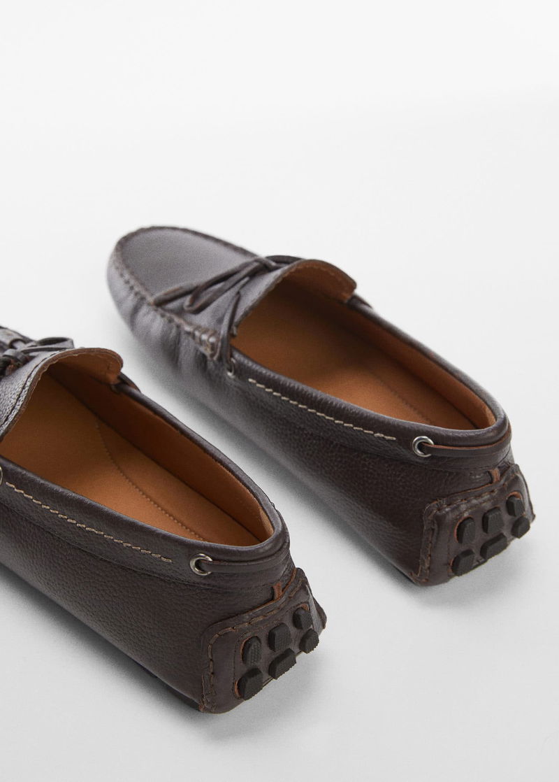 MANGO Leather Loafers With Tassels | Endource