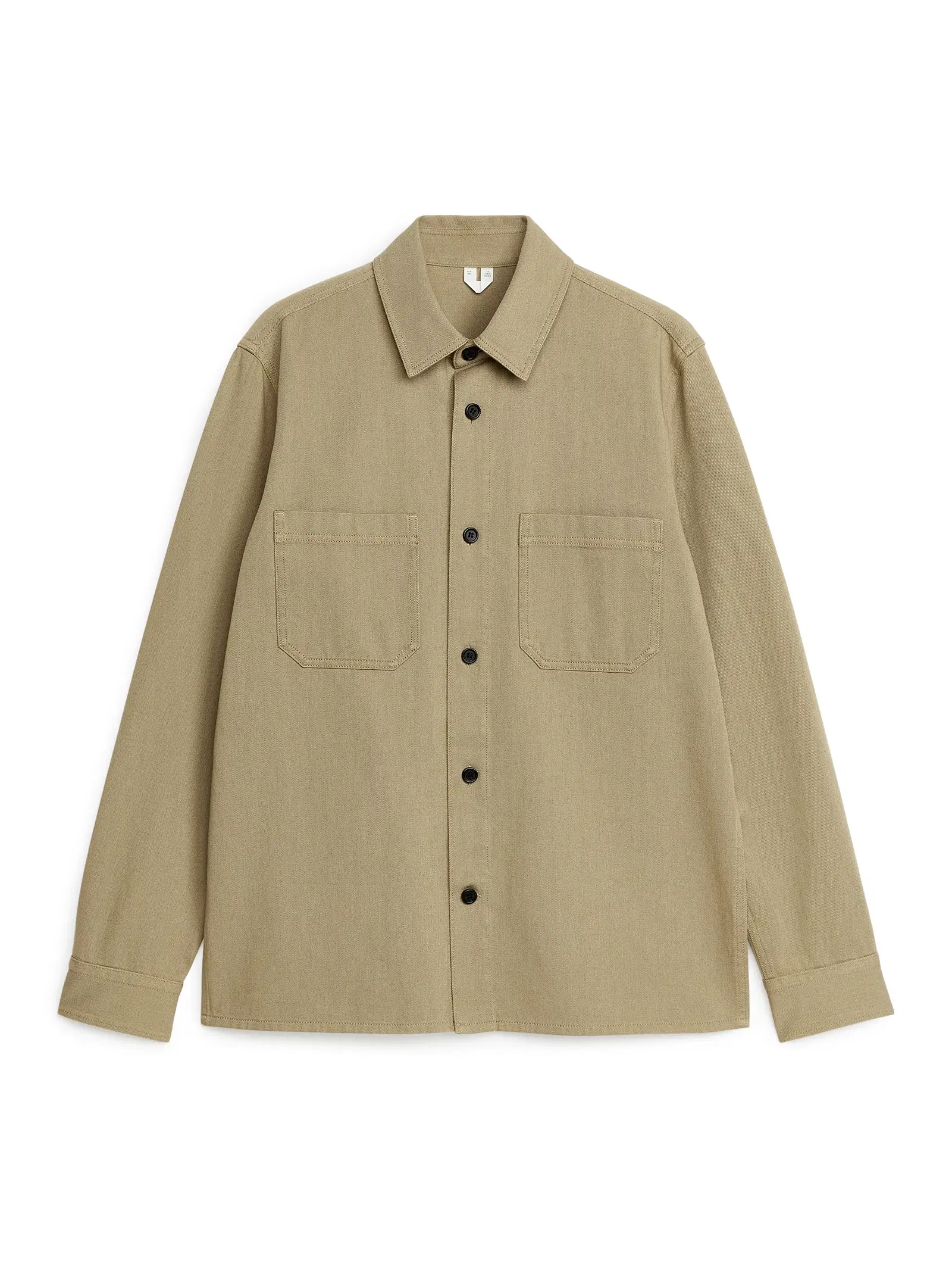 ARKET Cotton Twill Overshirt in Beige | Endource