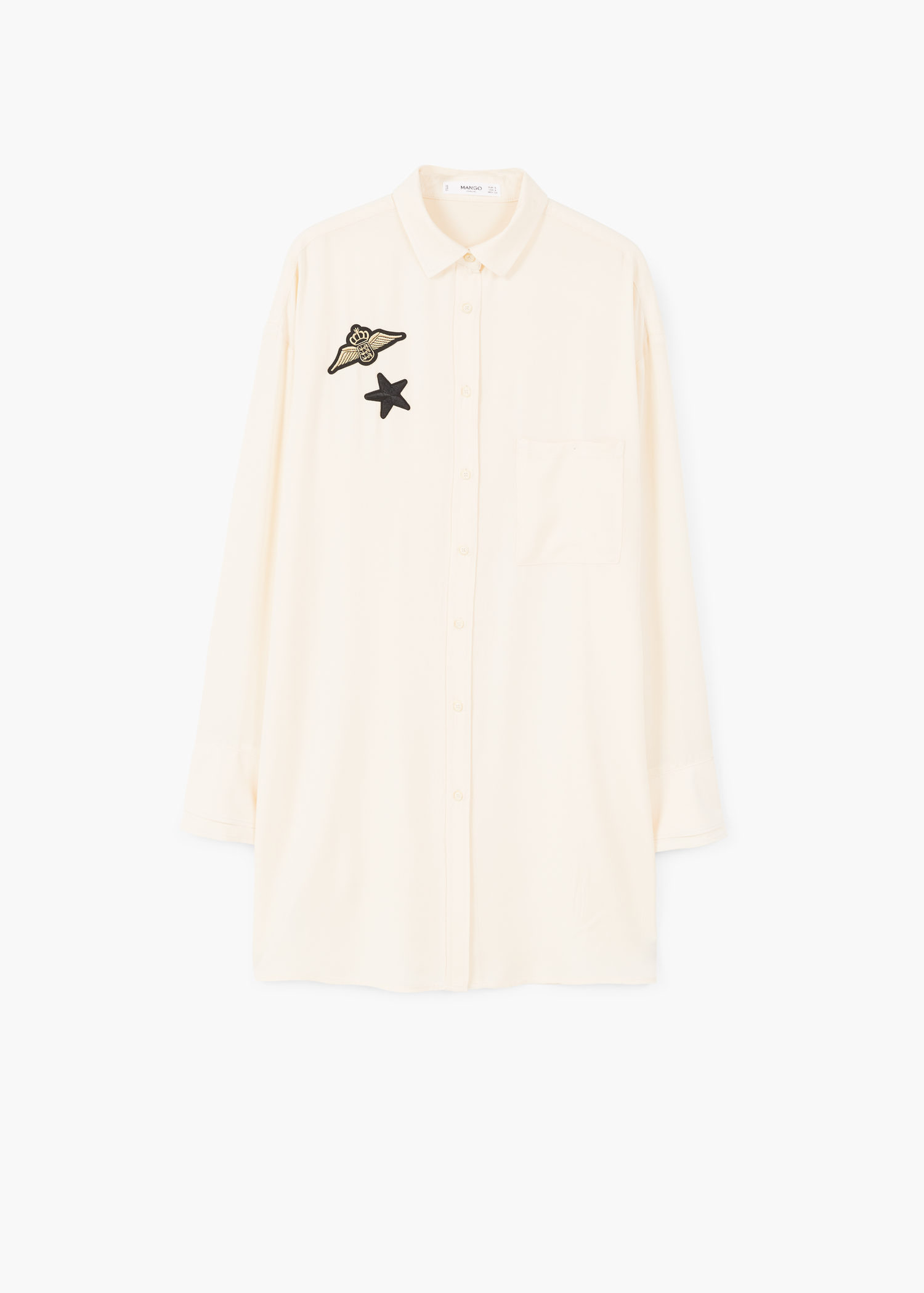 MANGO Patches Long Shirt | endource