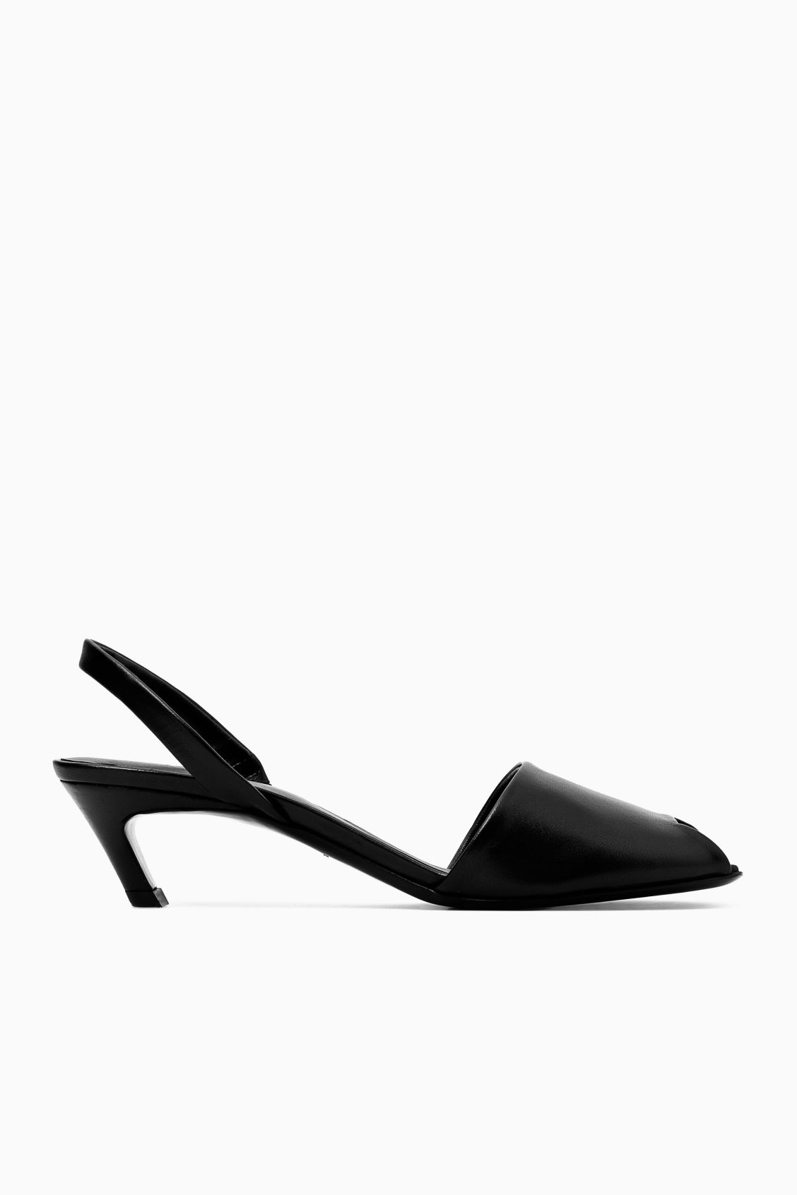 COS Slingback Leather Sandals in BLACK | endource