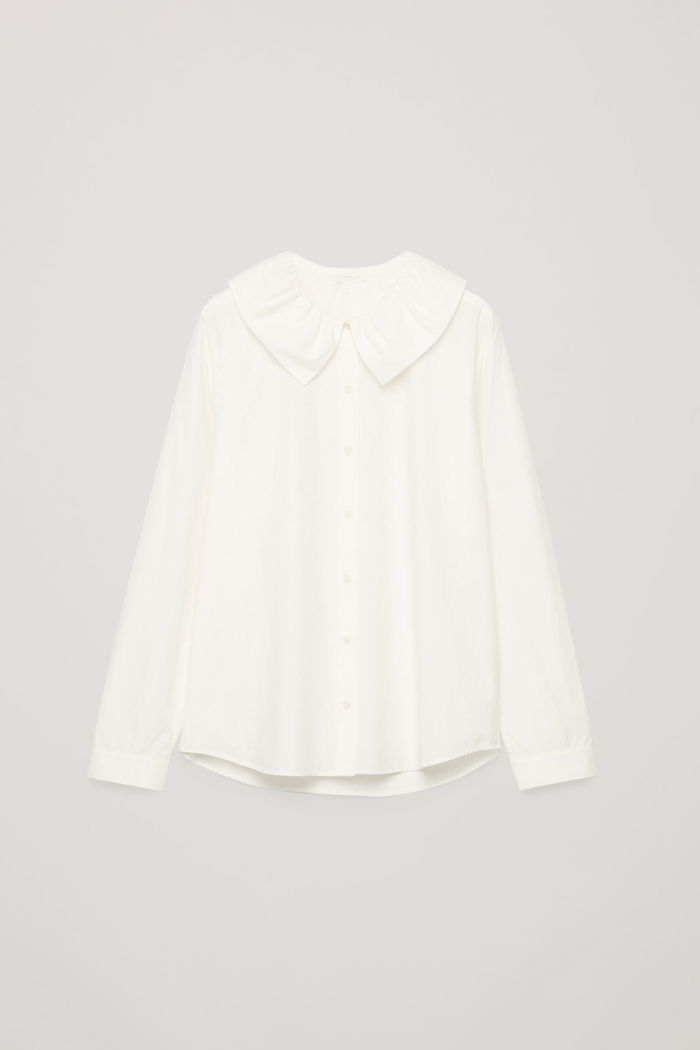 COS Gathered Collar Cotton Shirt | endource