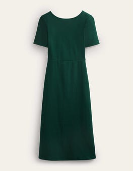 BODEN Cut Out Rib Midi Dress in Emerald Night | Endource