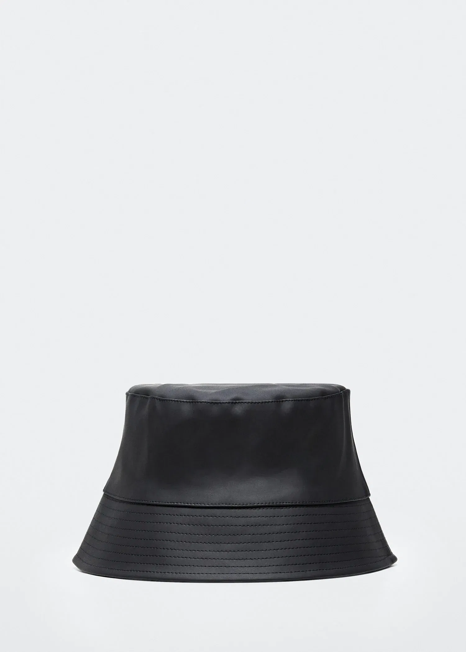 MANGO Leather Effect Bucket Hat in Black | endource