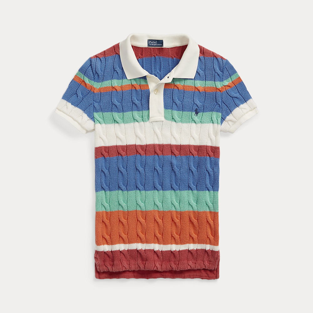 POLO RALPH LAUREN Slim Fit Cable-Knit Polo Shirt | Endource