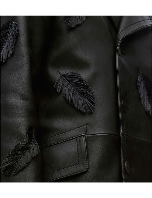 LOEWE LOEWE x Howl's Moving Castle - Howl Leather Coat in BLACK | Endource