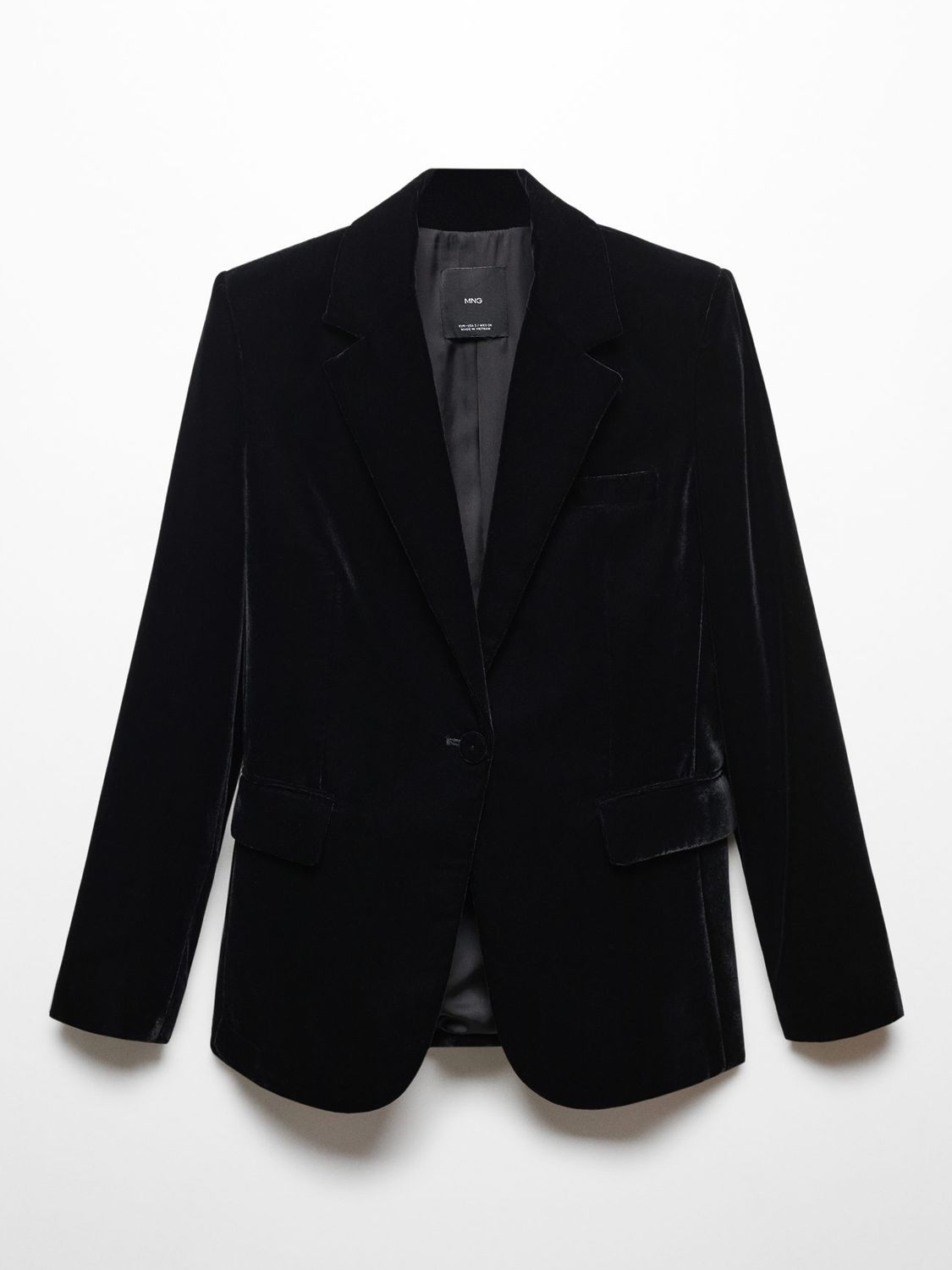 MANGO Combi Velvet Blazer in Black | Endource