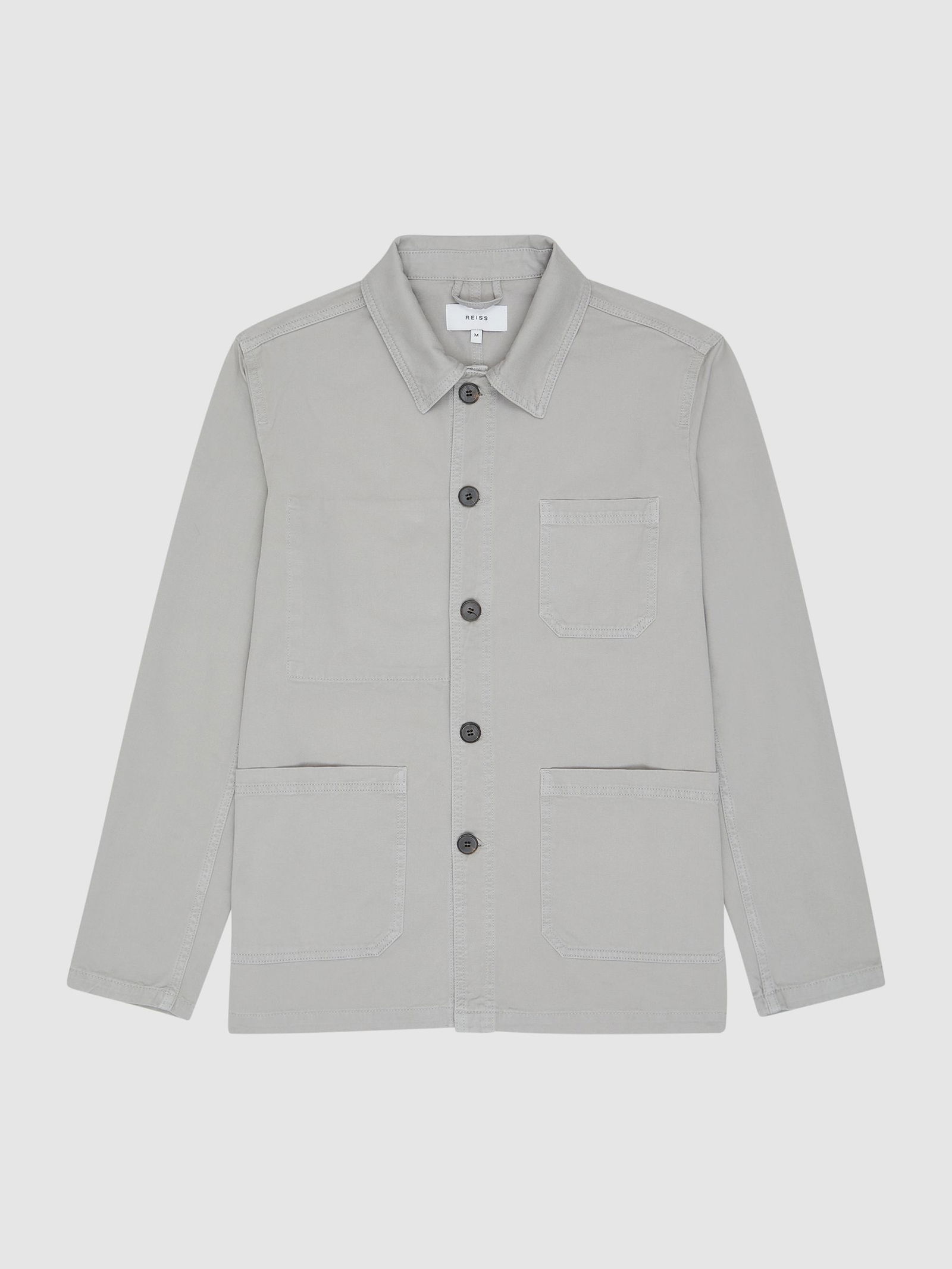 REISS Conley Casual Worker Jacket in Soft Sage | endource