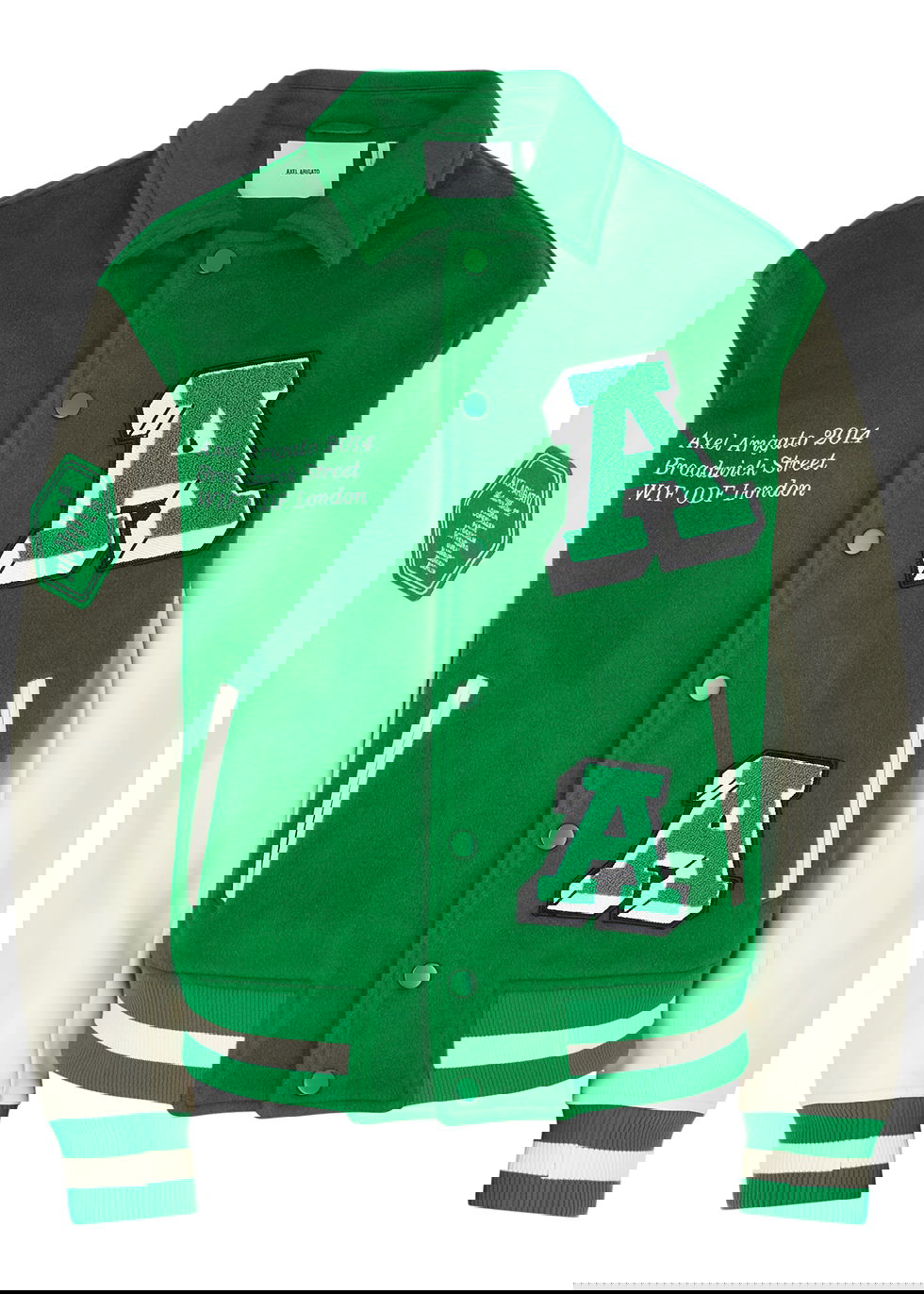 AXEL ARIGATO Illusion Panelled Wool-Blend Varsity Jacket | endource