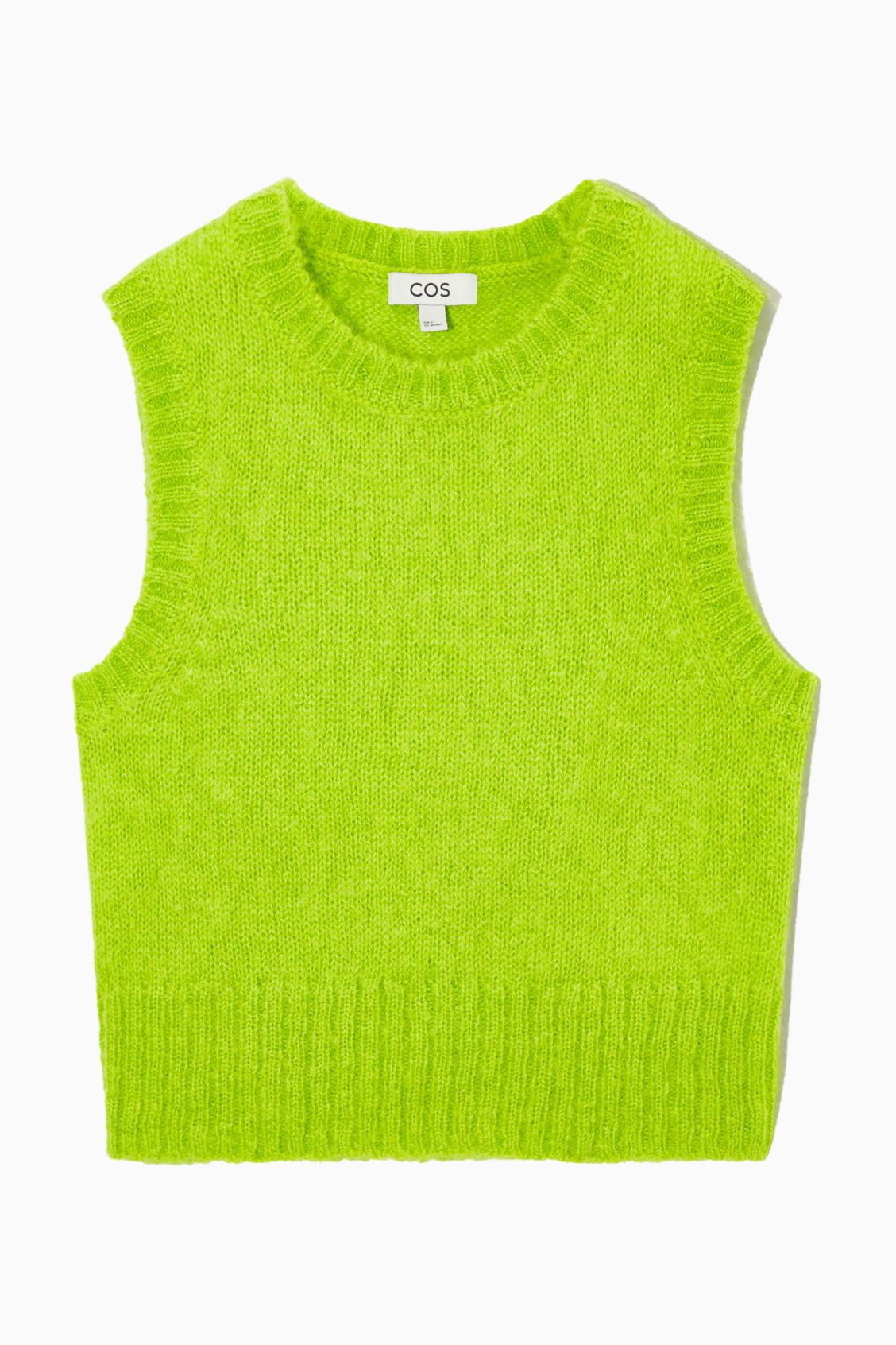 COS Regular-Fit Mohair Knitted Vest in BRIGHT GREEN | endource