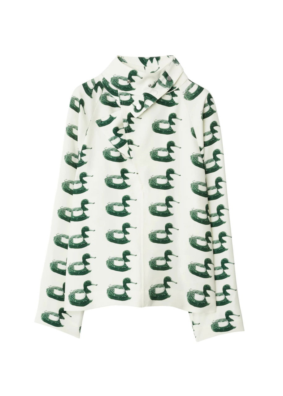 BURBERRY Duck Print Viscose Blouse | endource