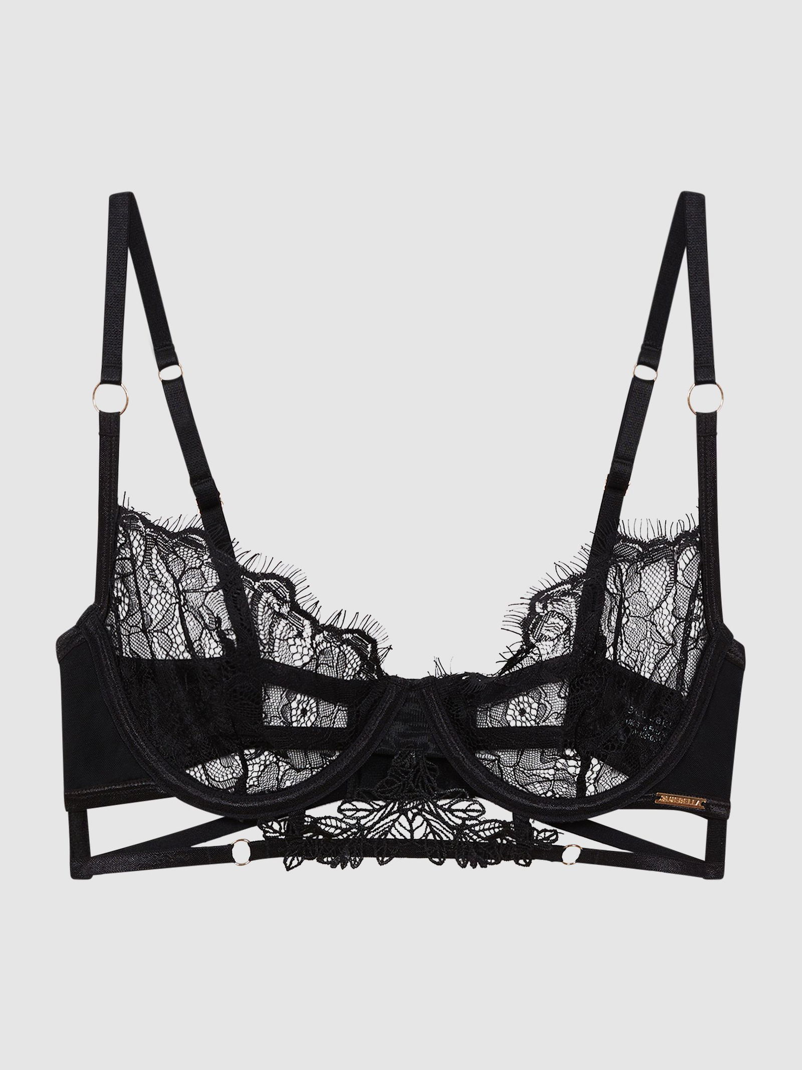 REISS Bluebella Lace Strappy Bra in Black | endource