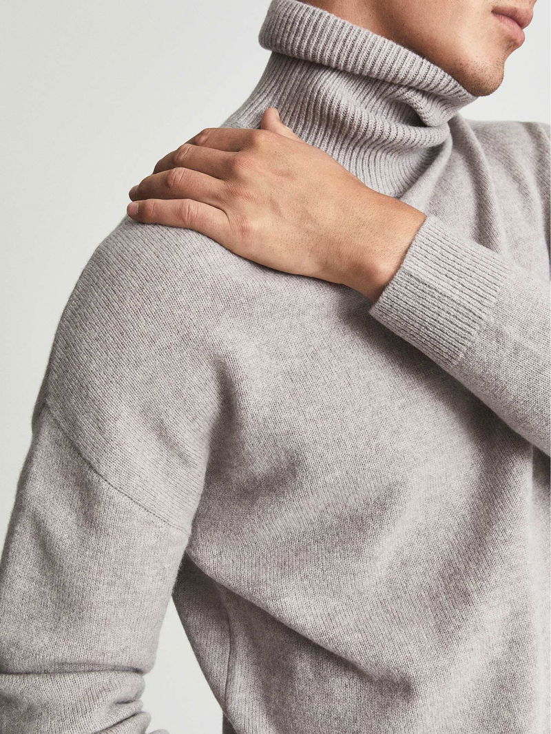 REISS Randy Wool Roll Neck Jumper in Heather | endource