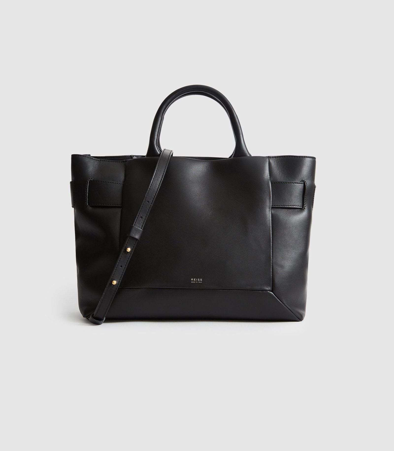 REISS Alma Leather Tote Bag in Black | Endource
