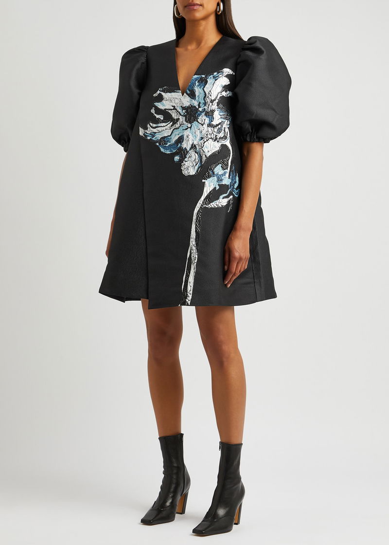 STINE GOYA Brethel Floral-Jacquard Twill Mini Dress | endource