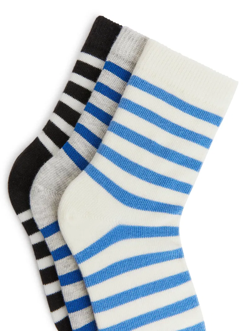 ARKET Cotton Socks in White/Grey/Black | endource
