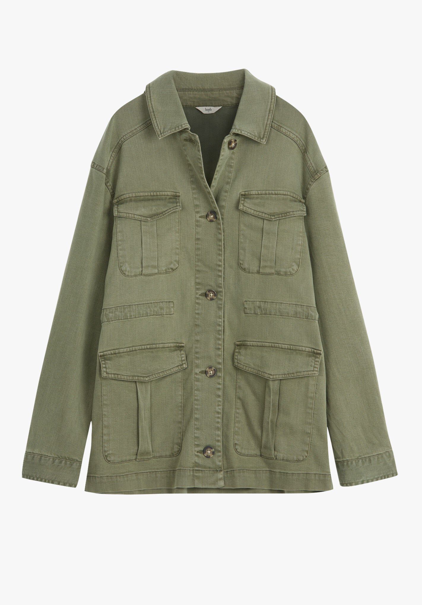HUSH Pippa Utility Jacket in Khaki | endource