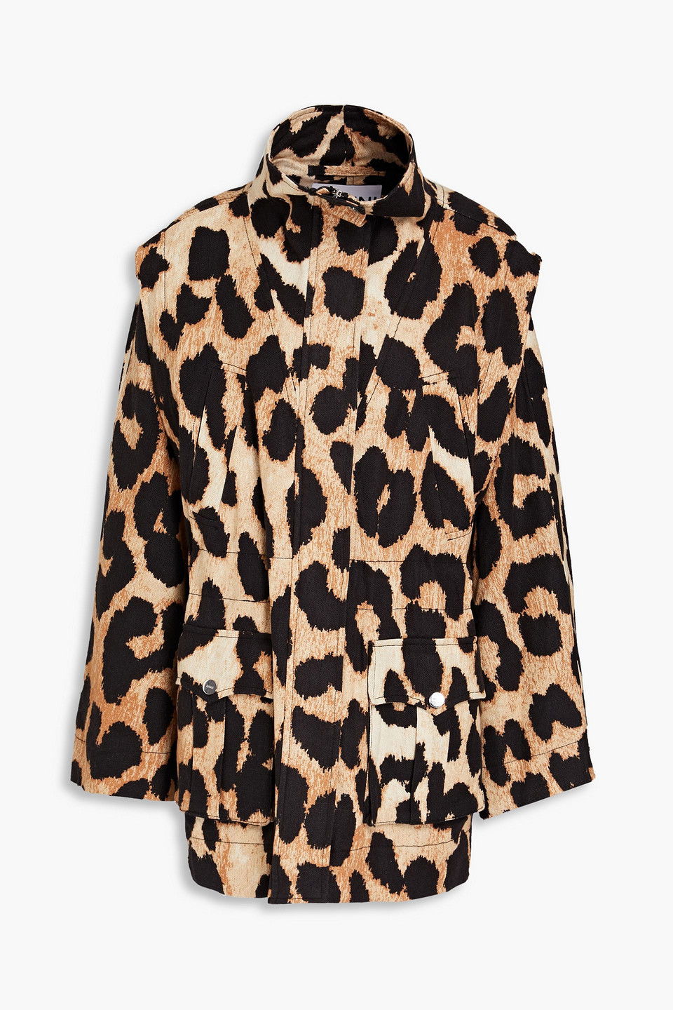 GANNI Leopard-Print Canvas Jacket in Animal Print | endource