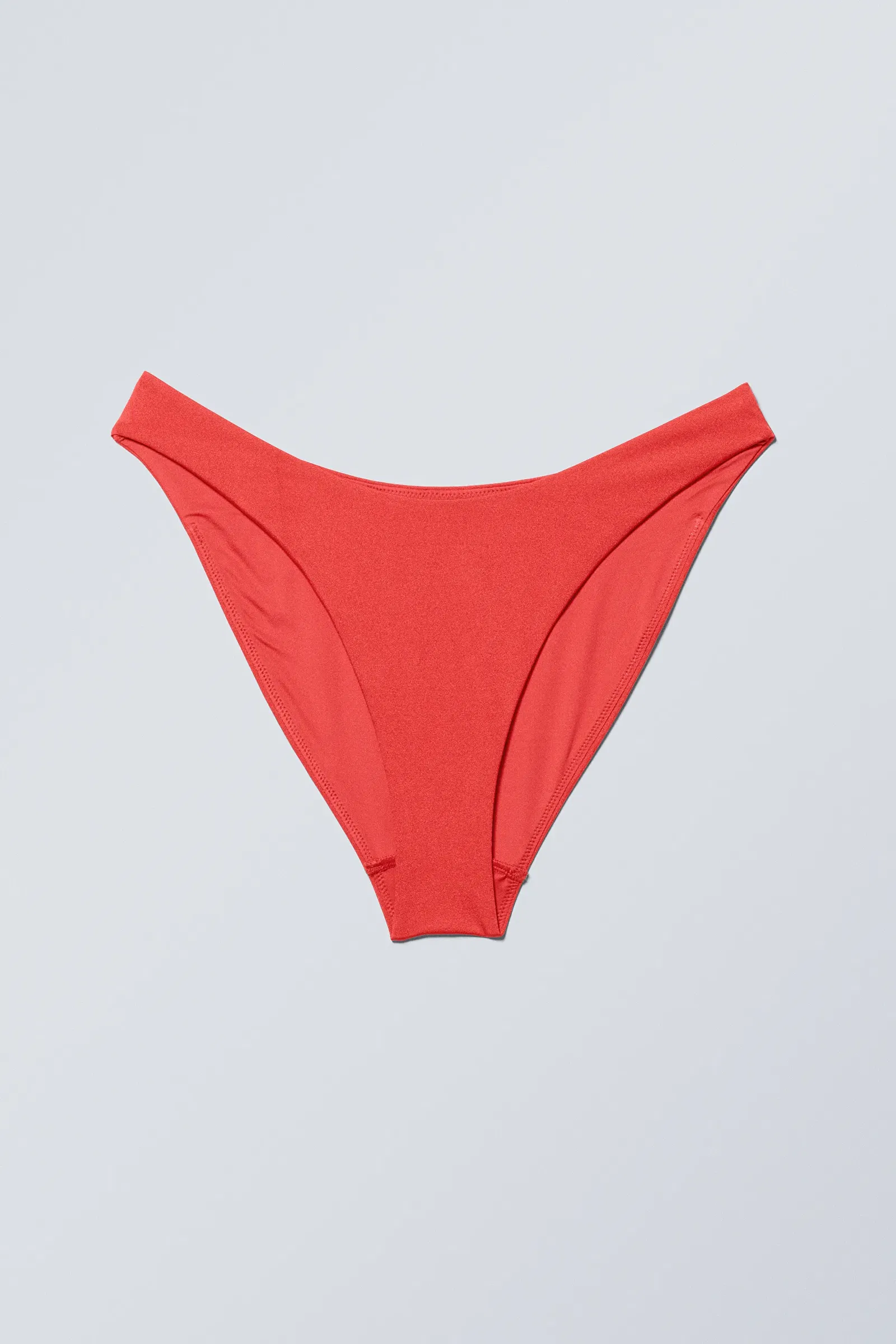 WEEKDAY Highcut Bikini Bottoms in Red Shimmer | endource