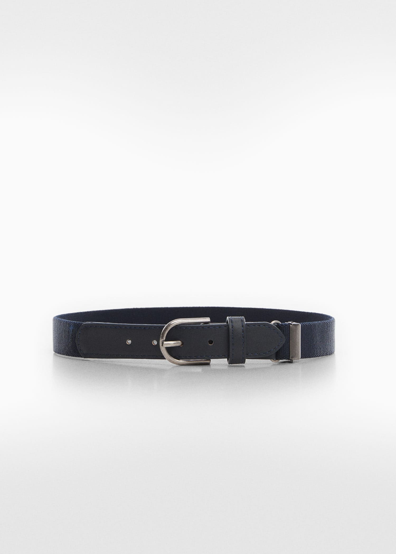 MANGO Metal Buckle Belt in Dark Navy | endource
