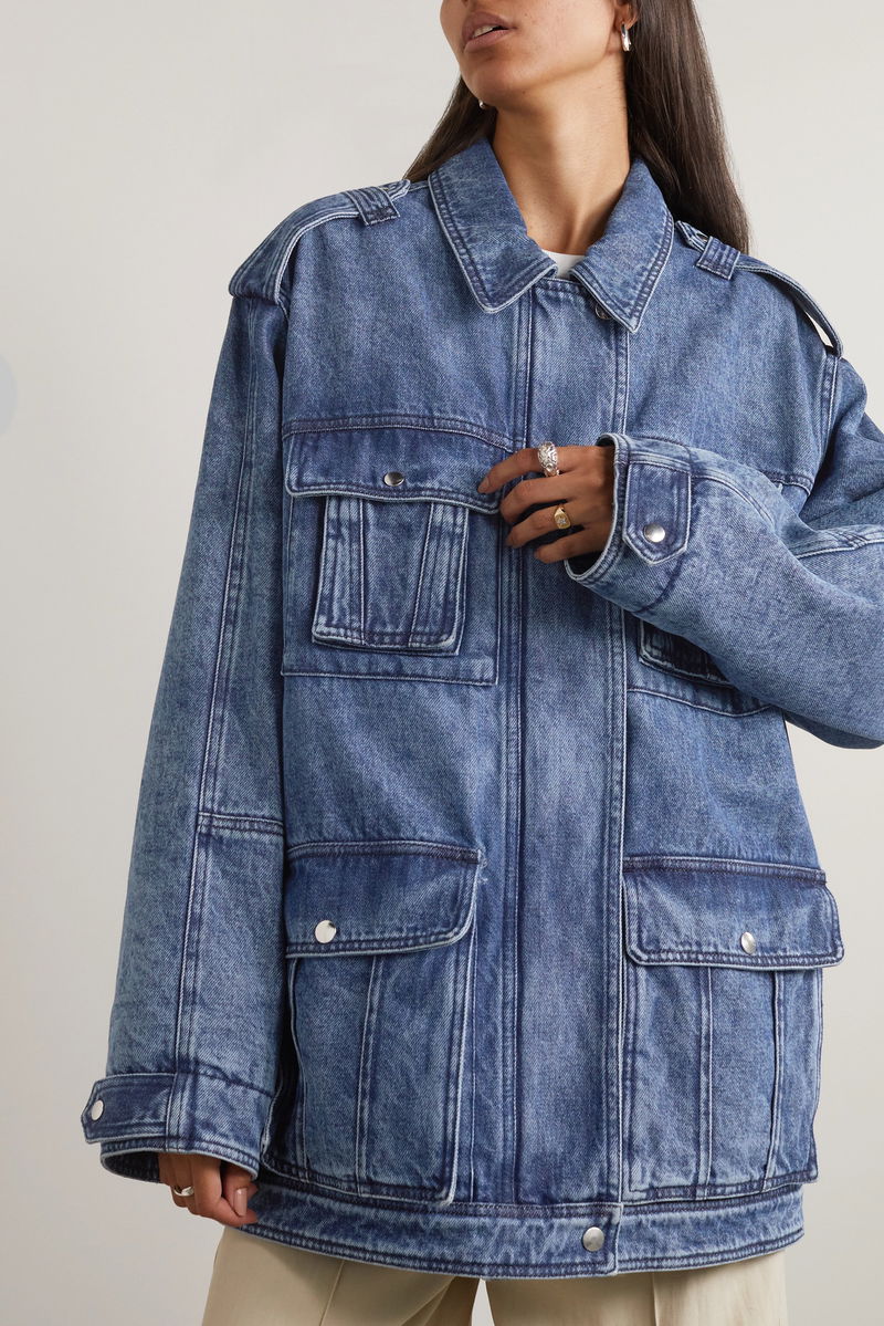 ISABEL MARANT Volta Oversized Denim Jacket in Blue | endource