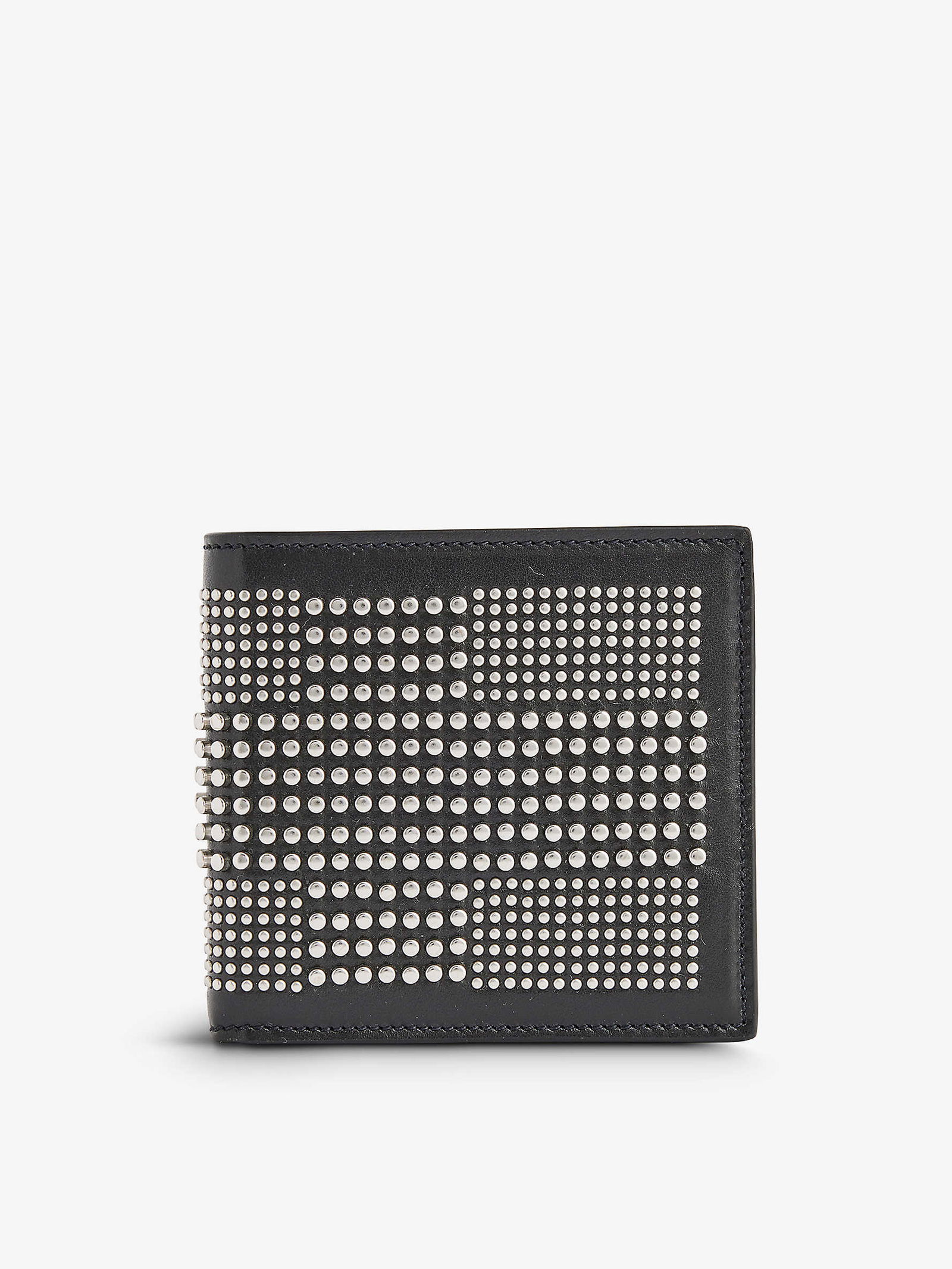 ALEXANDER MCQUEEN Stud-Embellished Leather Billfold Wallet in BLACK ...