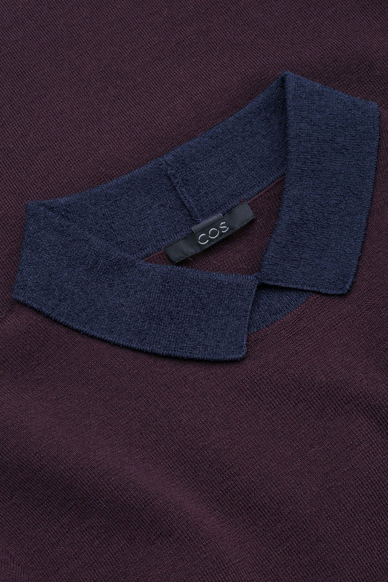 COS Contrast-Collared Merino Top | endource