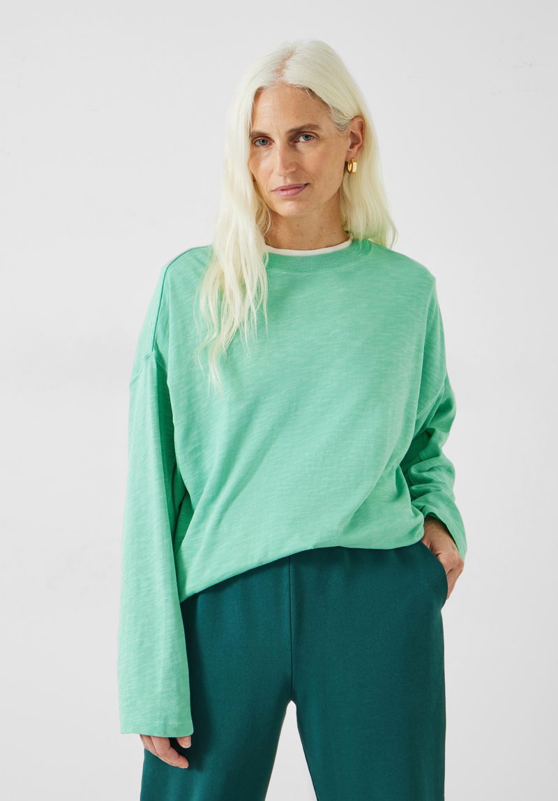 HUSH Alora Brushed Oversized Top in Mint | Endource