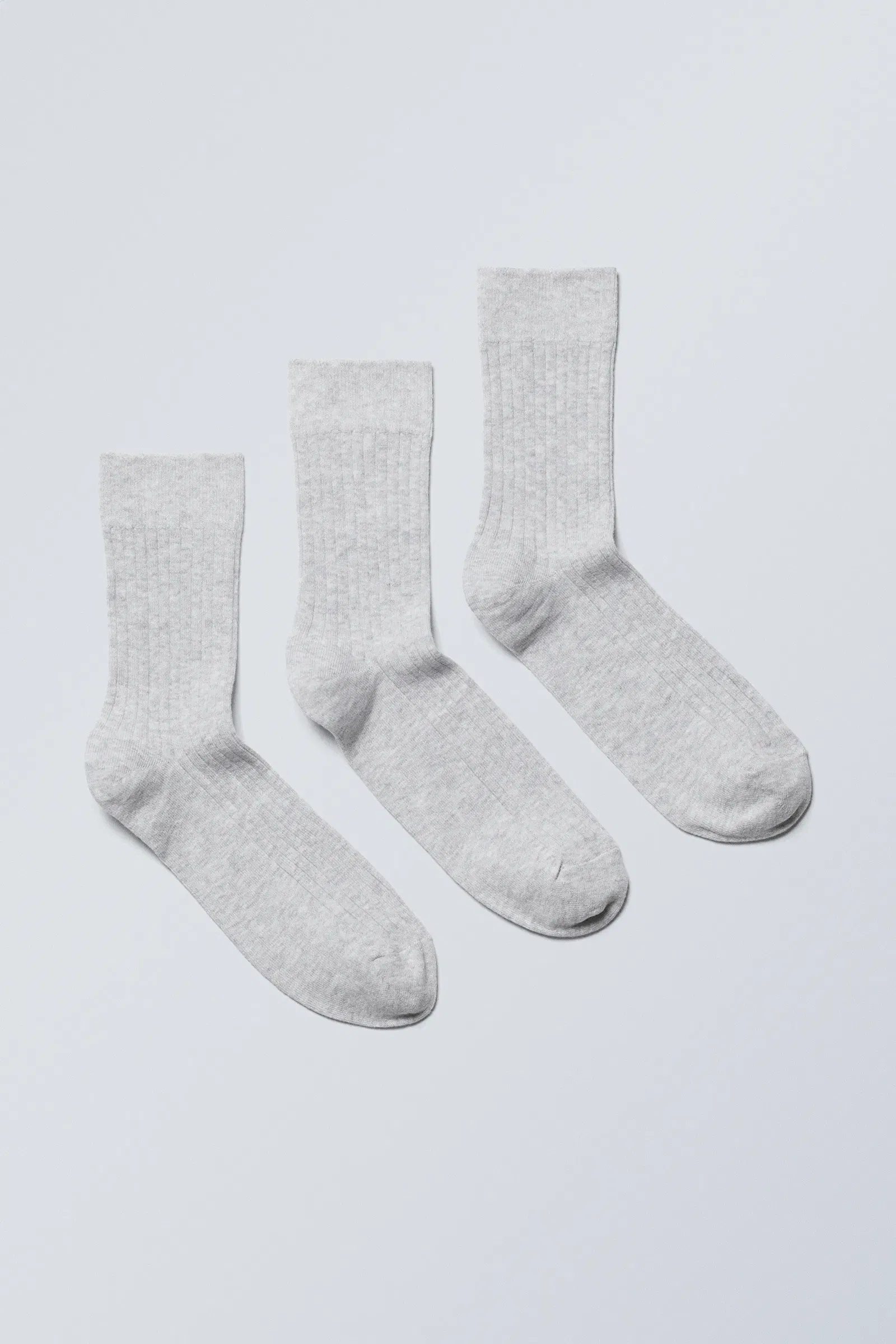 WEEKDAY 3-Pack Selma Socks in Light Grey | Endource