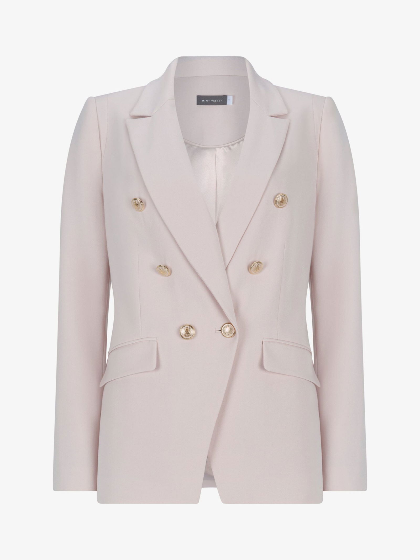 Mint Velvet Double Breasted Military Blazer in Light Pink | Endource