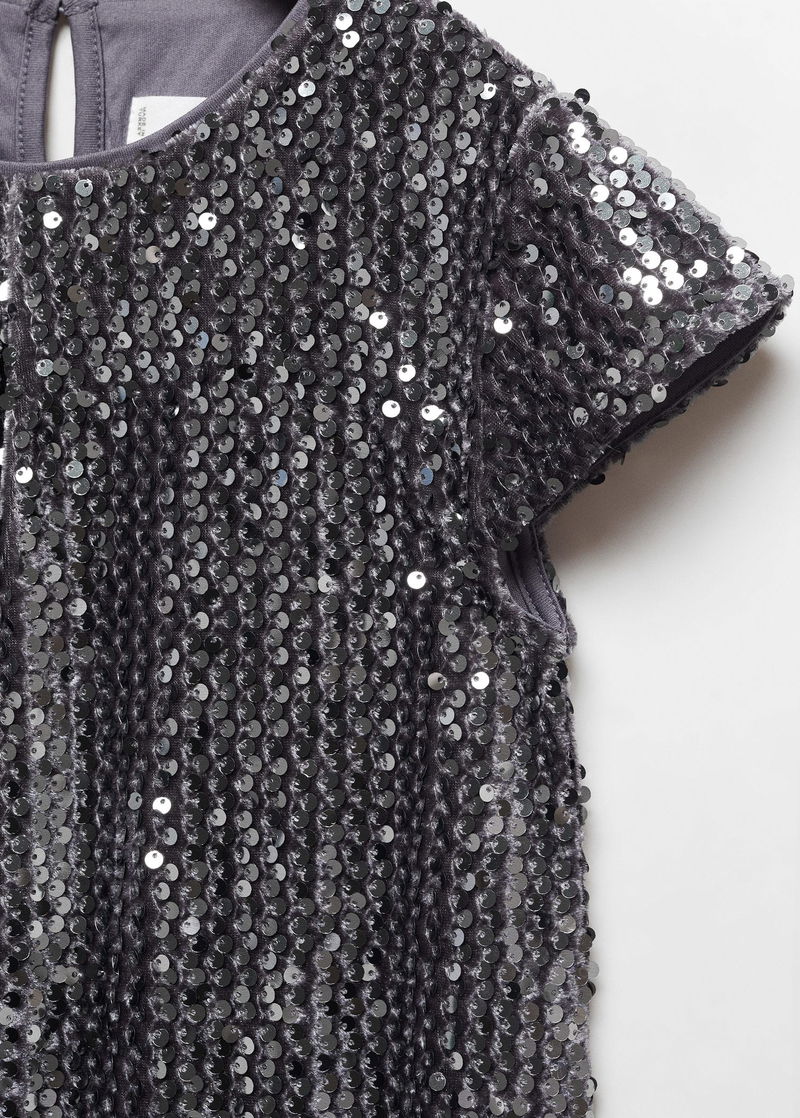 MANGO Sequined Dress in Grey | Endource
