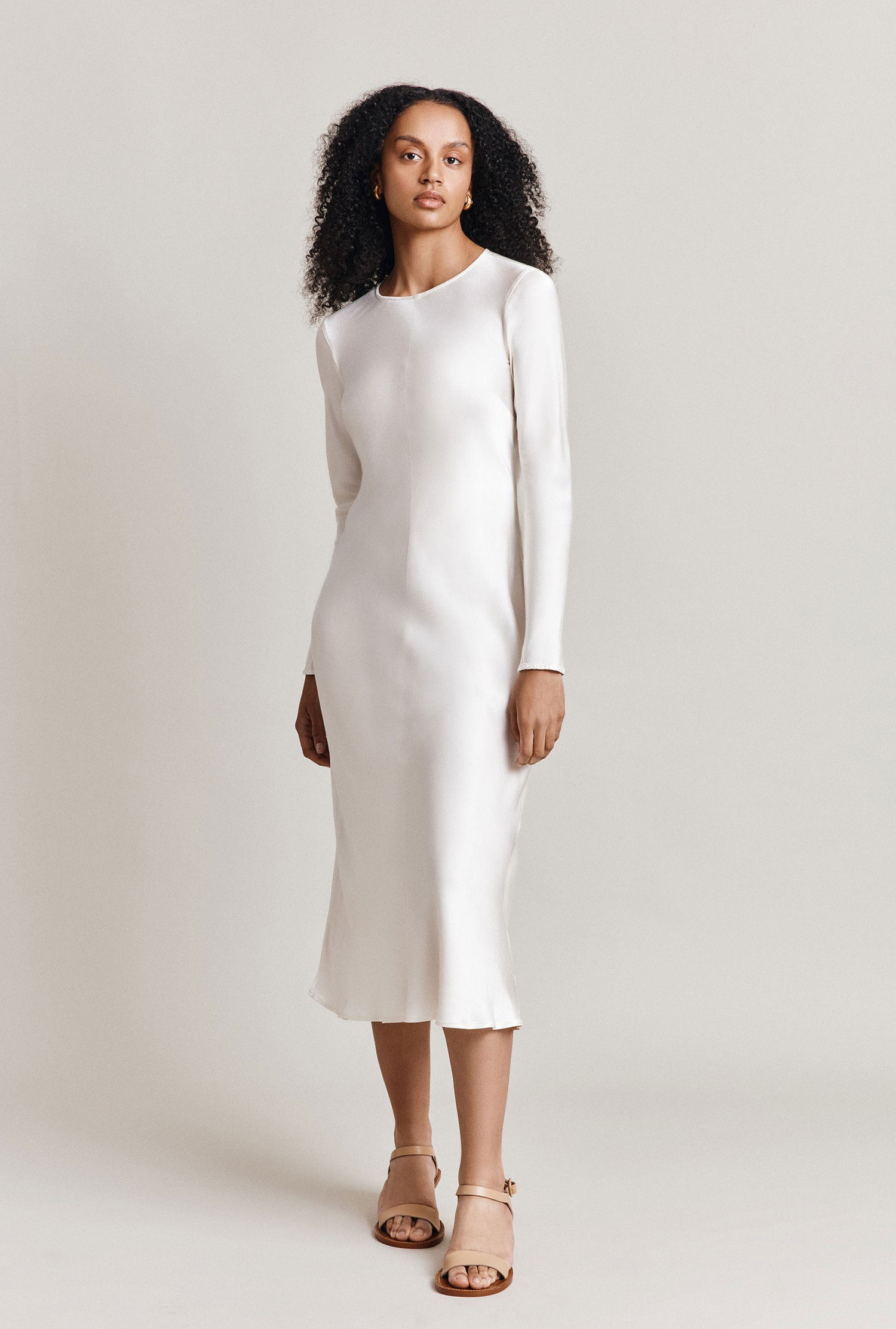 GHOST Mari Satin Midi Dress | endource