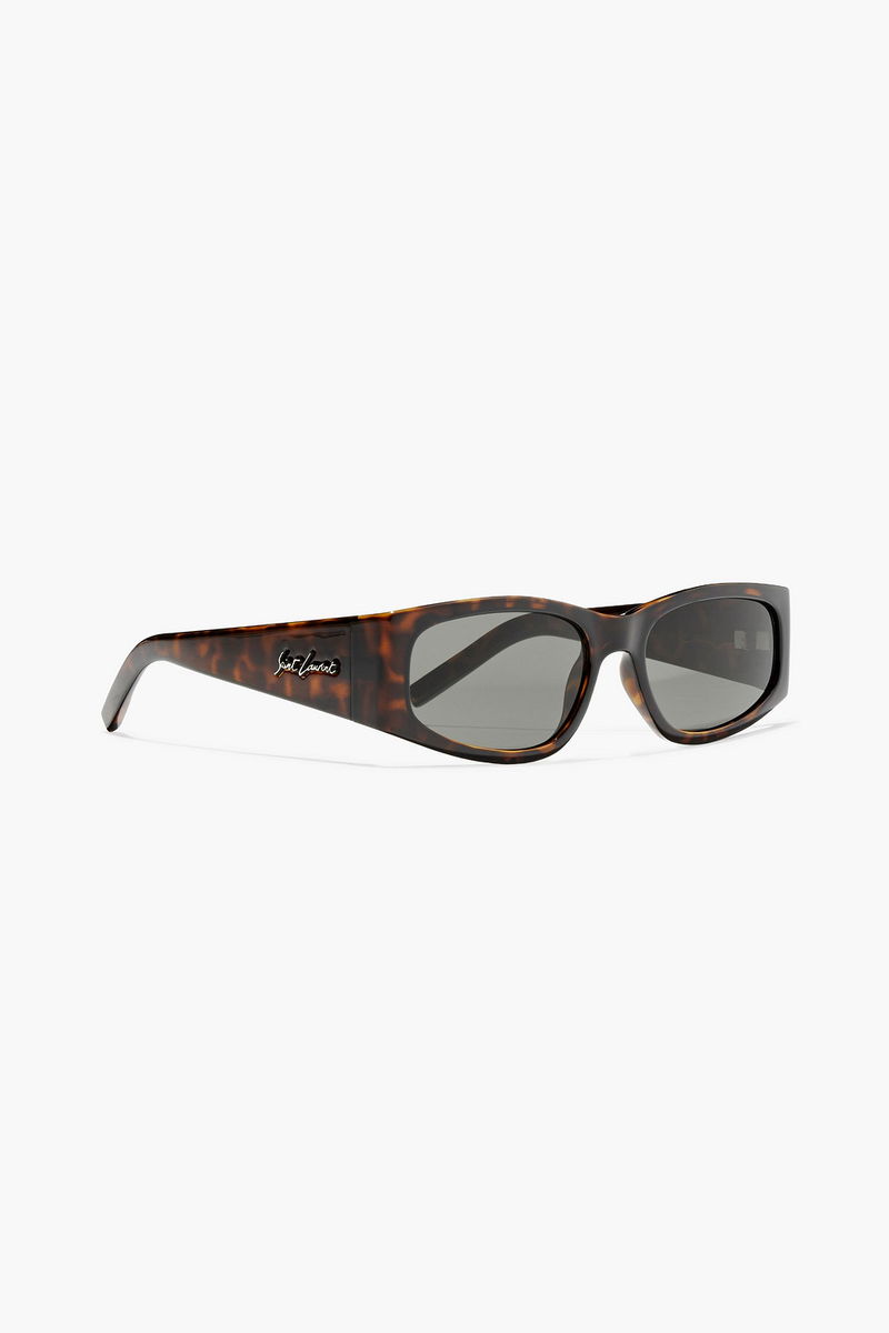 Saint Laurent Square Frame Tortoiseshell Acetate Sunglasses In Brown