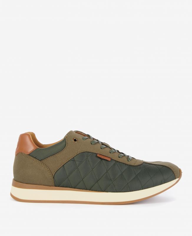 BARBOUR Seth Diamond-Quilted Trainers in Classic Black | endource