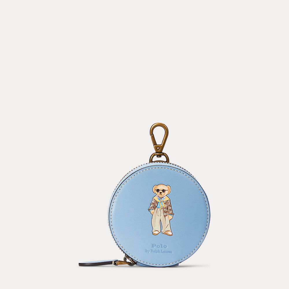 POLO RALPH LAUREN Polo Bear Leather Coin Pouch in Blue | endource