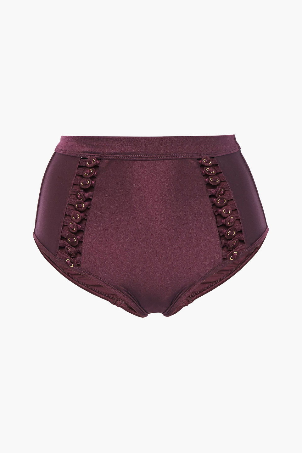 ZIMMERMANN Cutout High-Rise Bikini Briefs in Purple | Endource