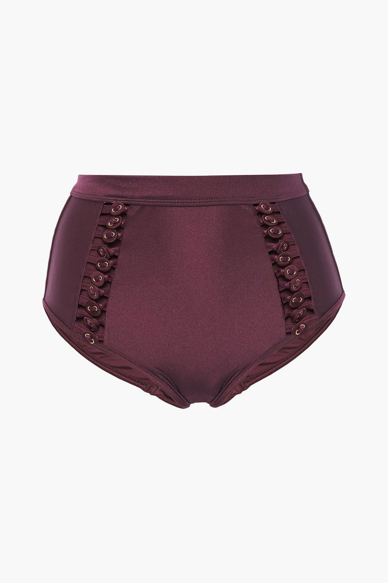 ZIMMERMANN Cutout High-Rise Bikini Briefs in Purple | Endource