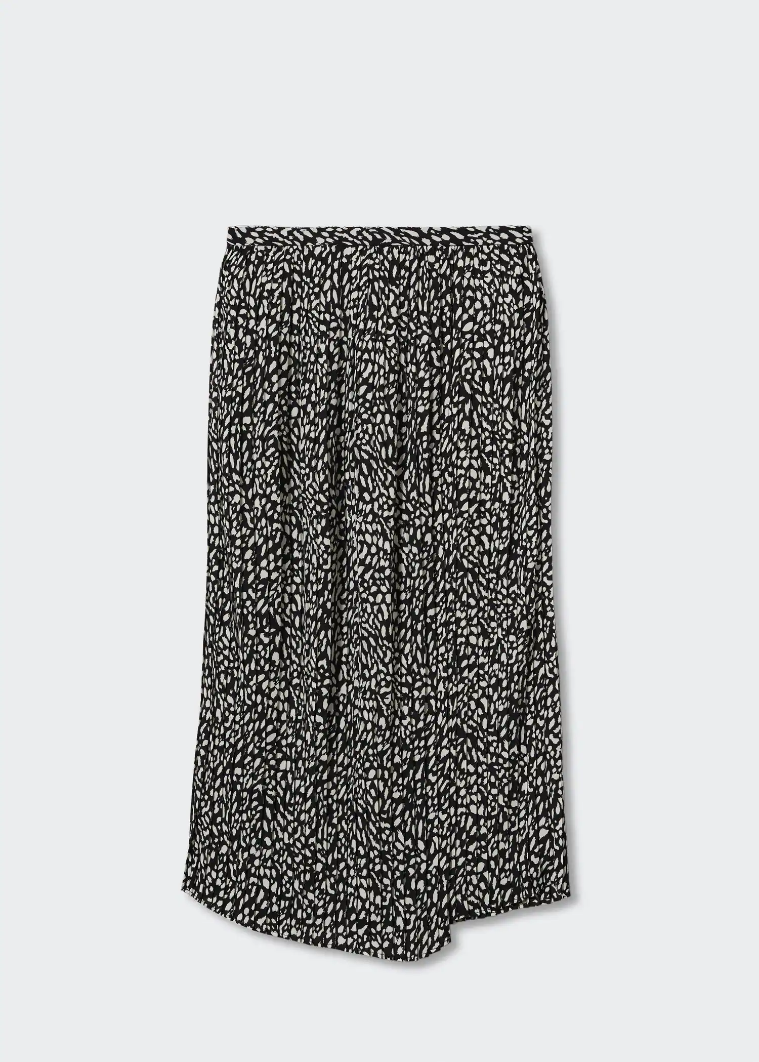 MANGO Pleated Crossover Skirt in Black | Endource
