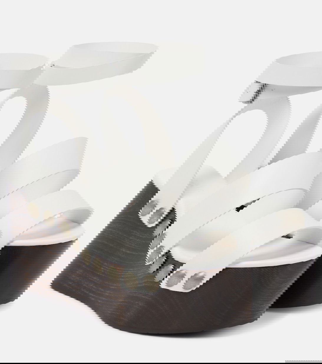 Alaïa Leather Wedge Sandals in White | endource