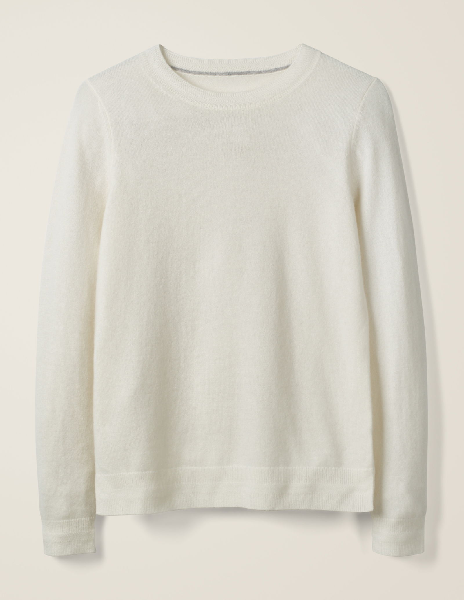 BODEN Cashmere Crew Neck Jumper in Ivory | Endource