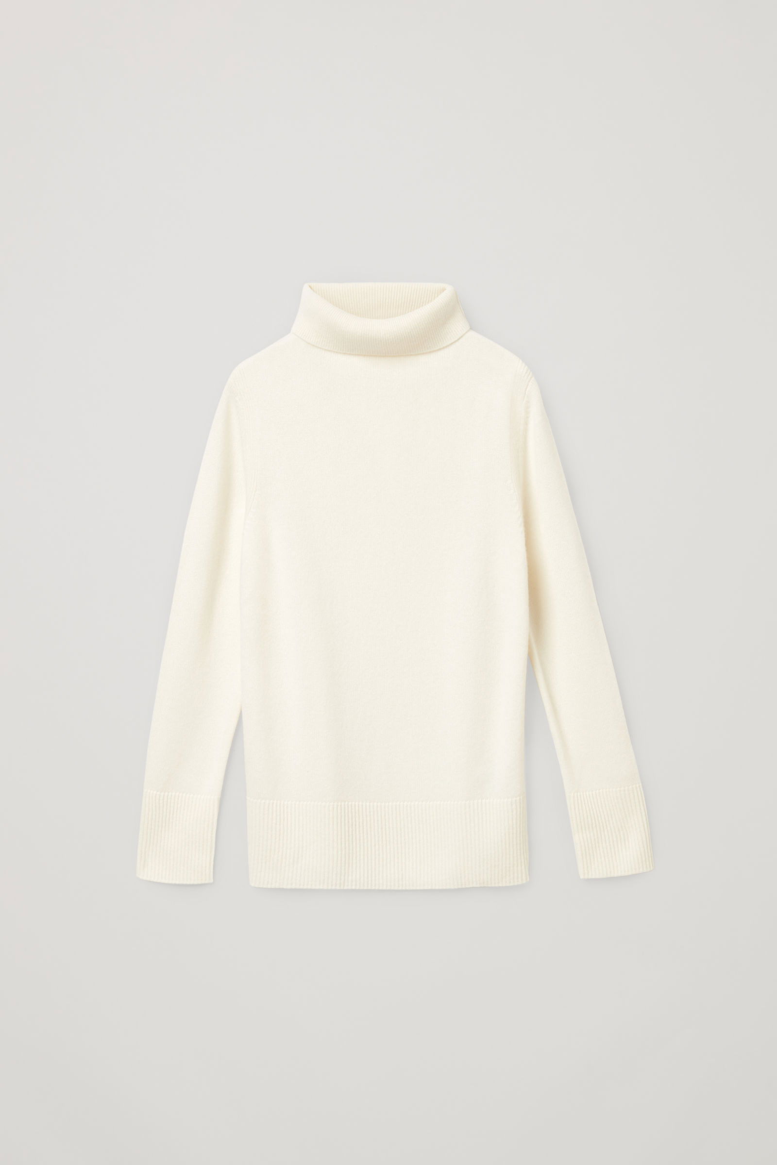 COS Cashmere Roll-Neck Jumper in Off-white | endource