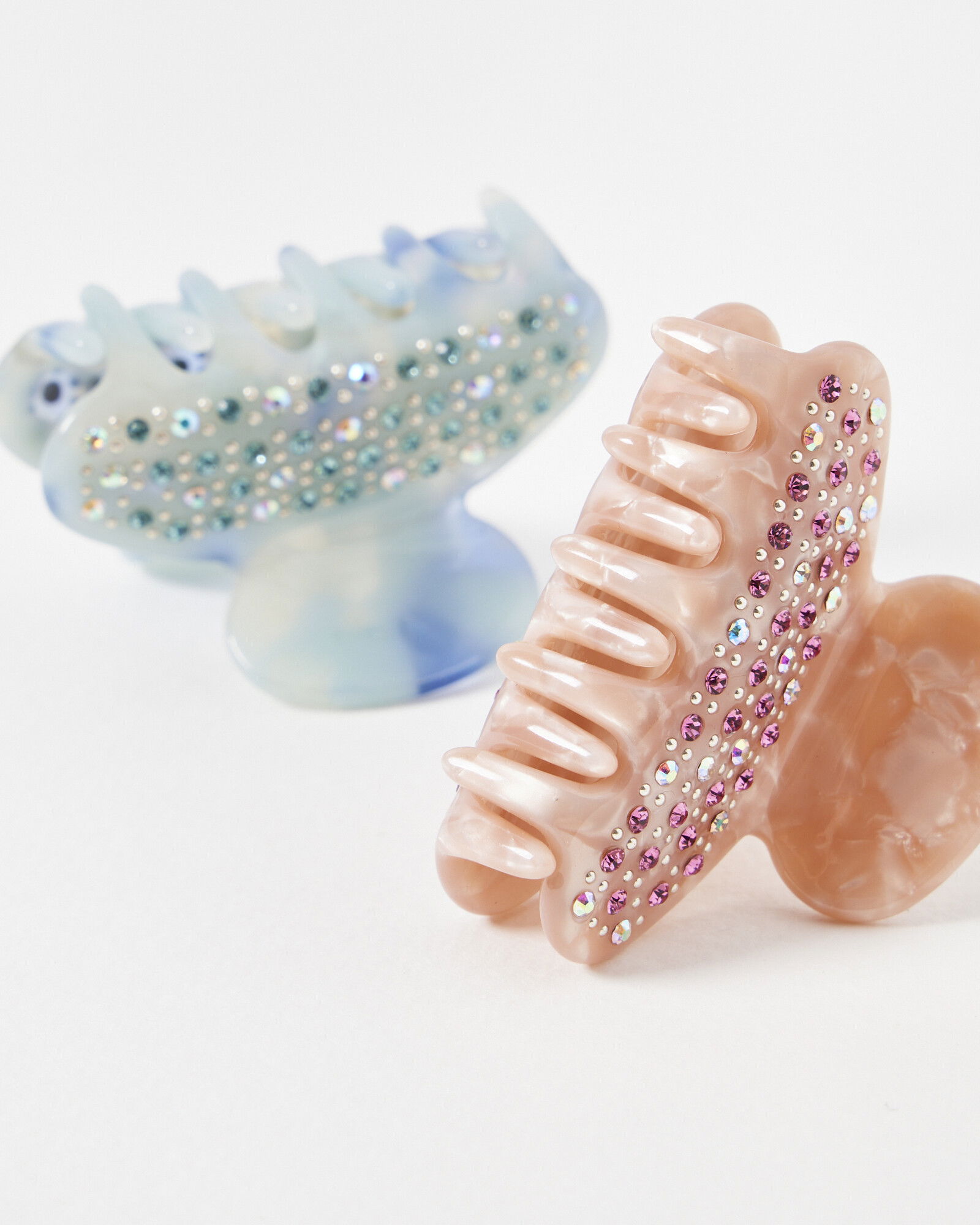 OLIVER BONAS Penny Jewel Hair Claw Clips in Blue/Multi/Pink | endource