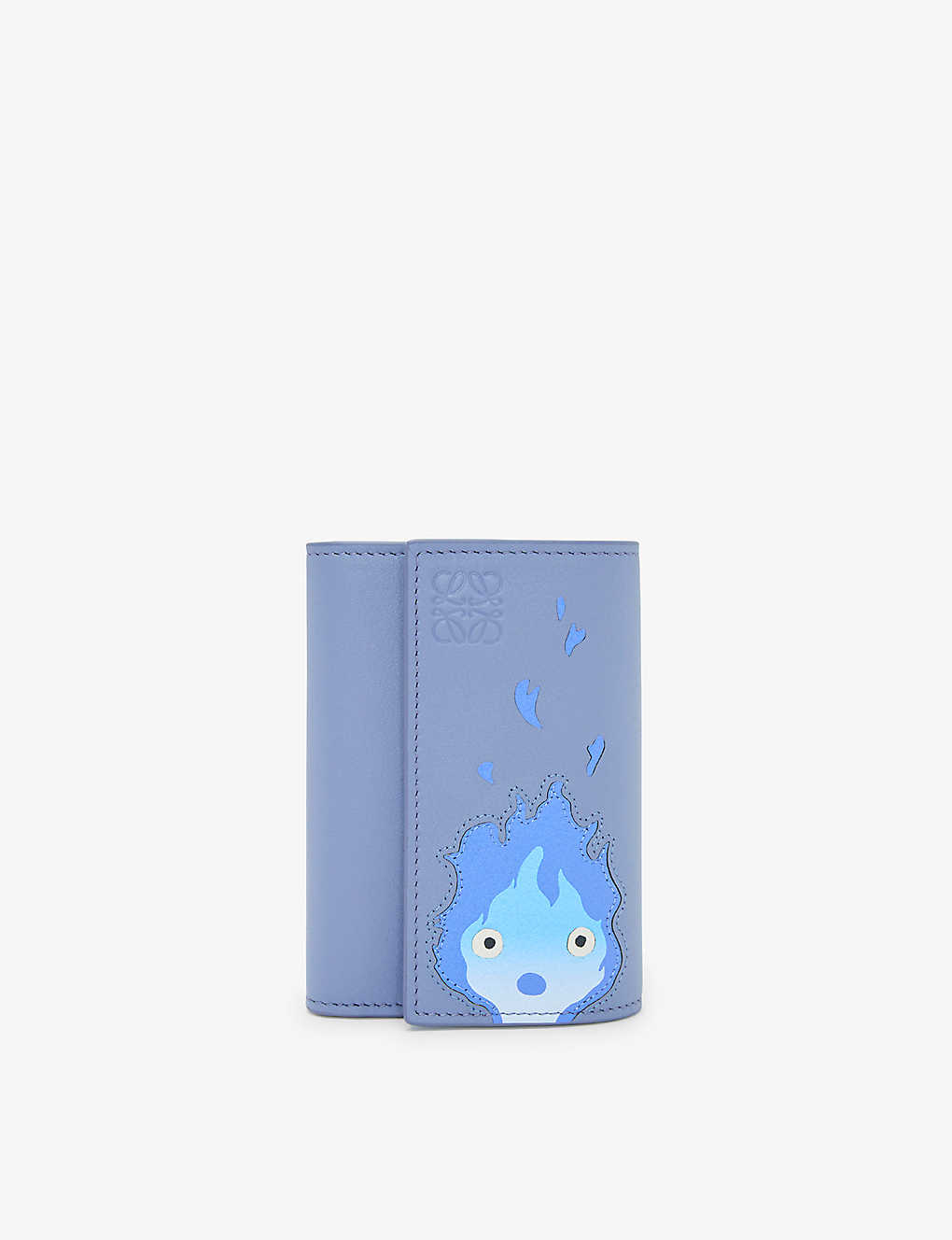 LOEWE Loewe x Howl's Moving Castle Calcifer leather wallet in BLUEBERRY ...