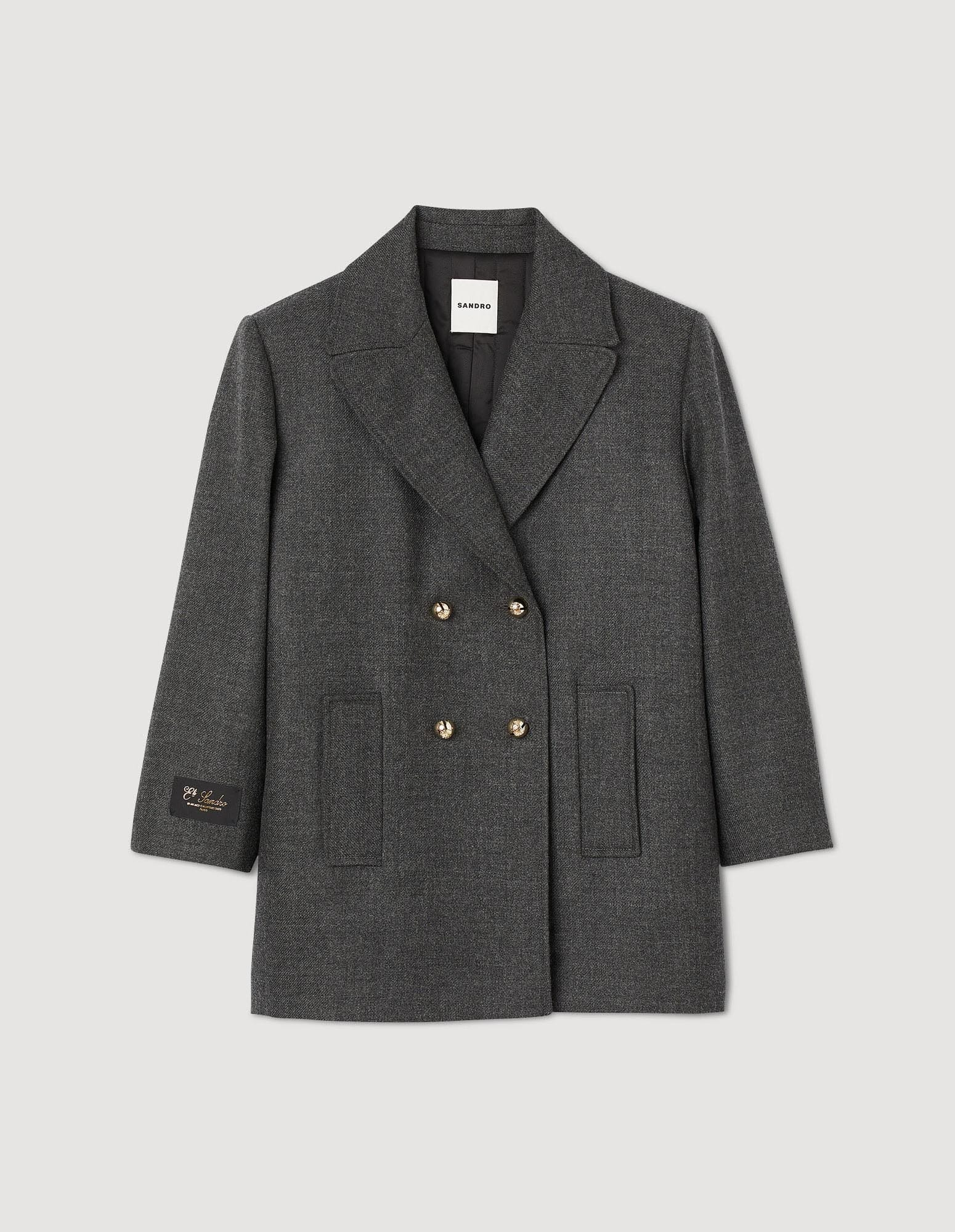 SANDRO Wool Pea Jacket | endource