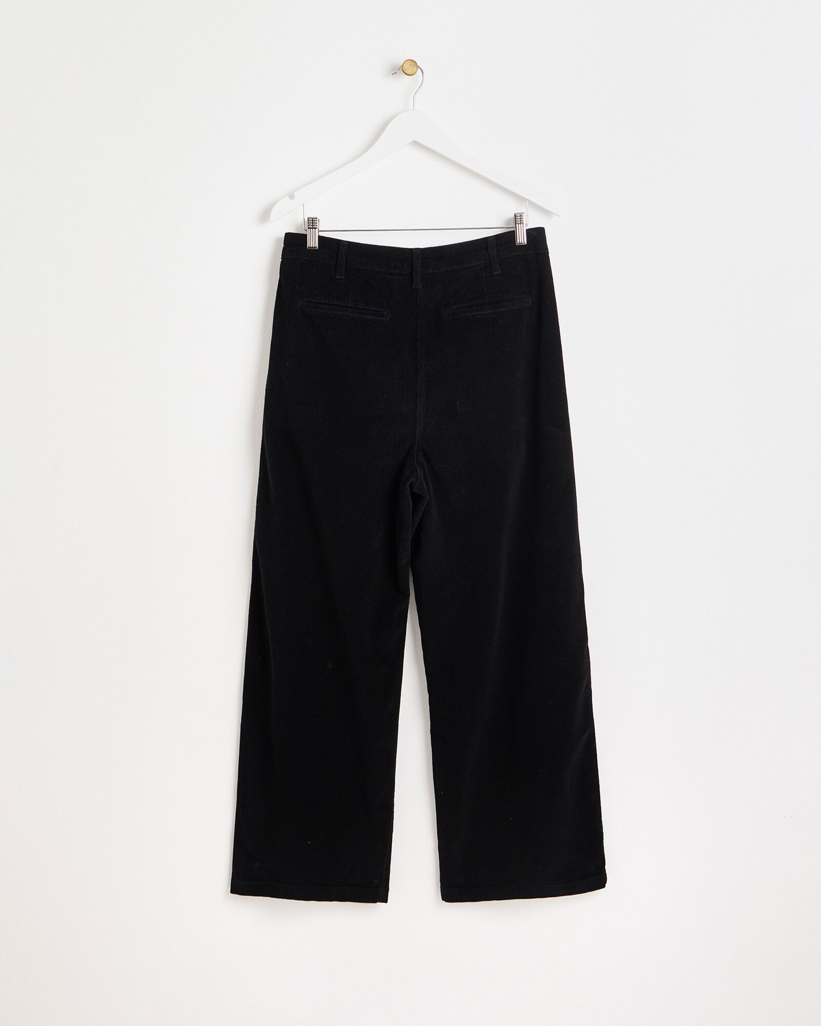 Oliver Bonas Corduroy Wide Leg Trousers In Black Endource