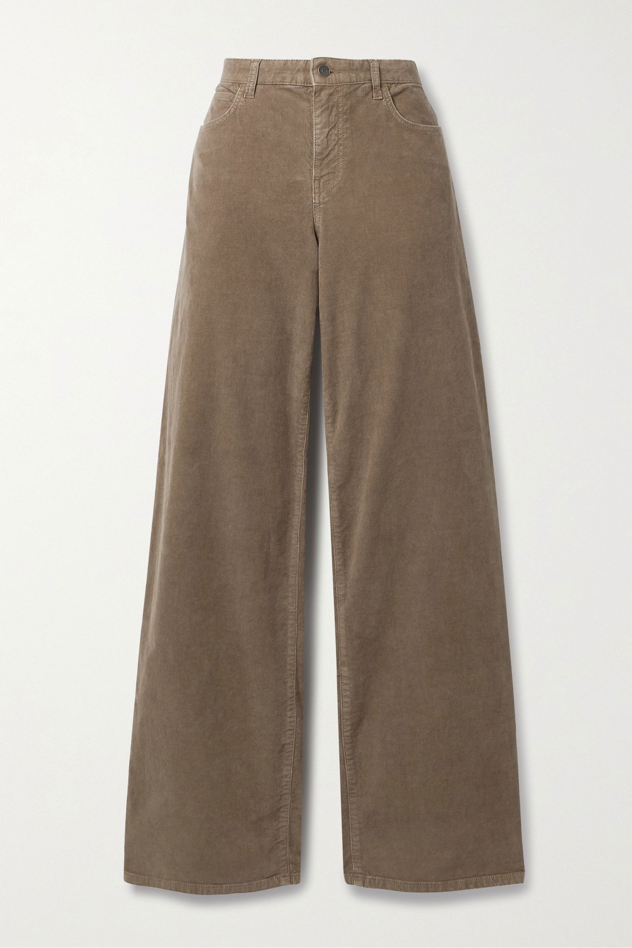 THE ROW Eglitta Cotton-Blend Corduroy Straight-Leg Pants in Brown | endource