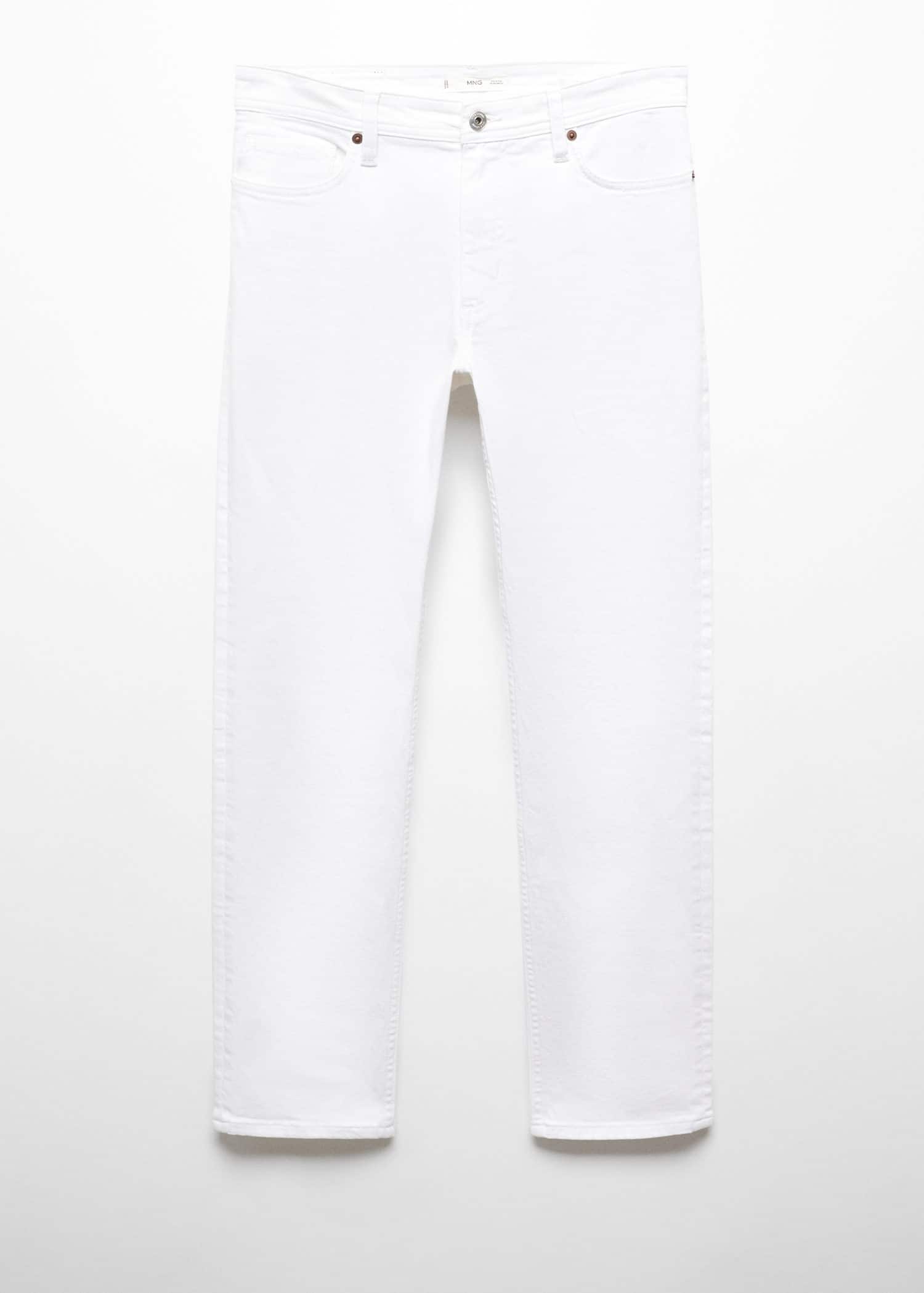 MANGO Slim Fit Jeans in White | endource