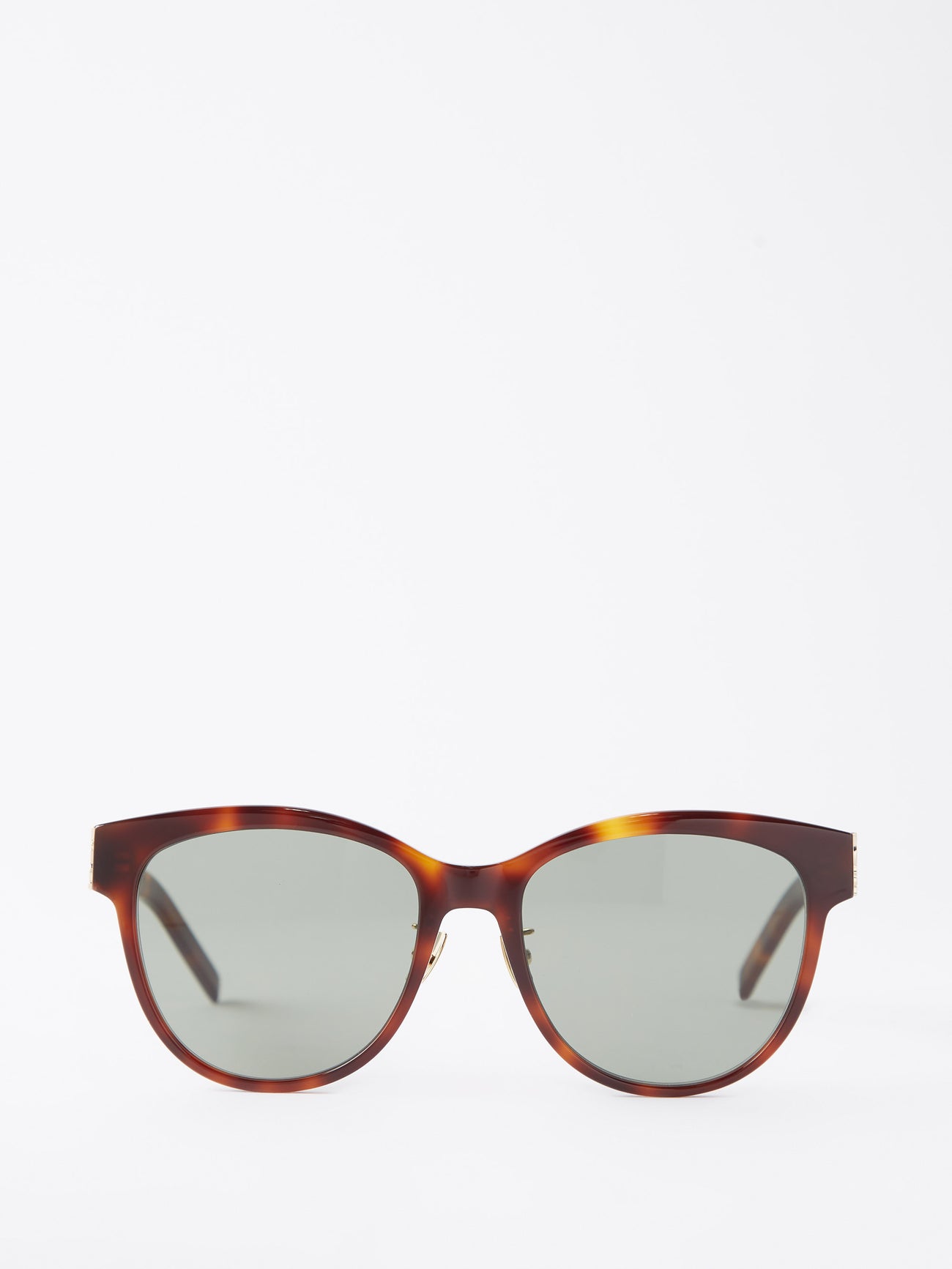 Saint Laurent Round Tortoiseshell Acetate Sunglasses In Brown Endource