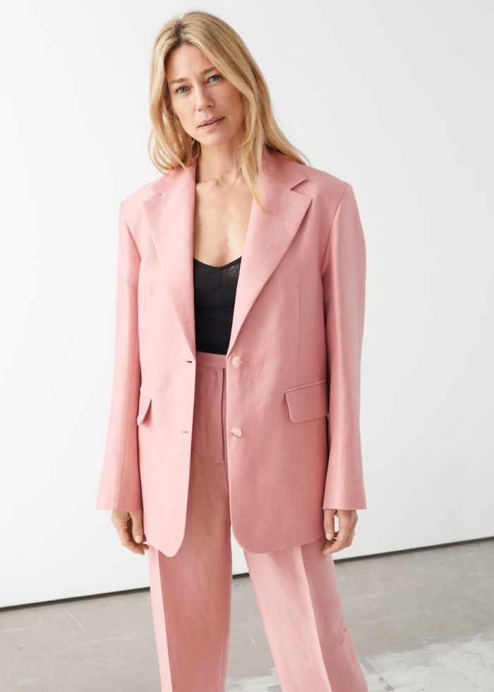 & OTHER STORIES Boxy Linen Blend Blazer | endource