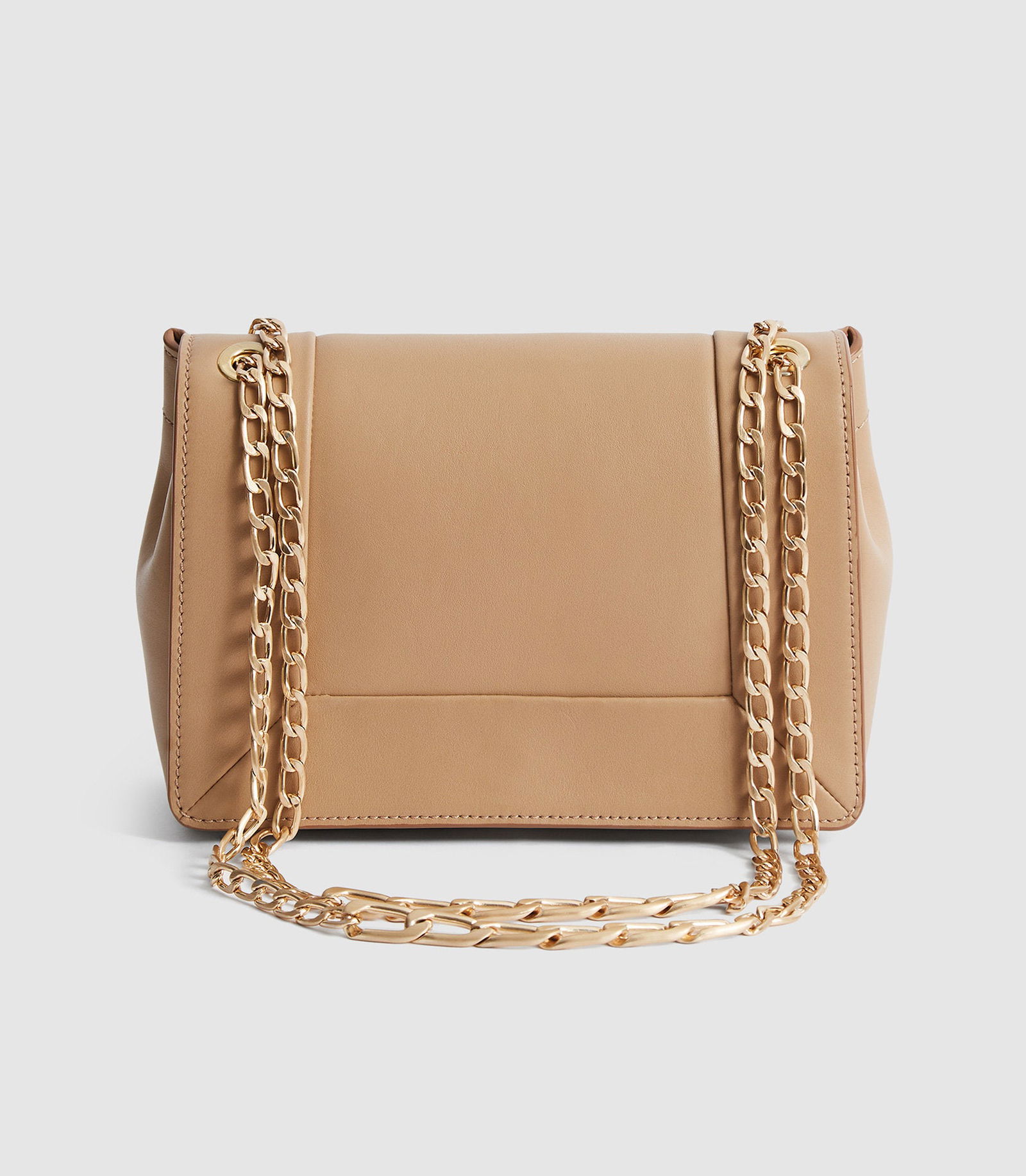REISS Alma Leather Cross Body Bag in Tan | endource