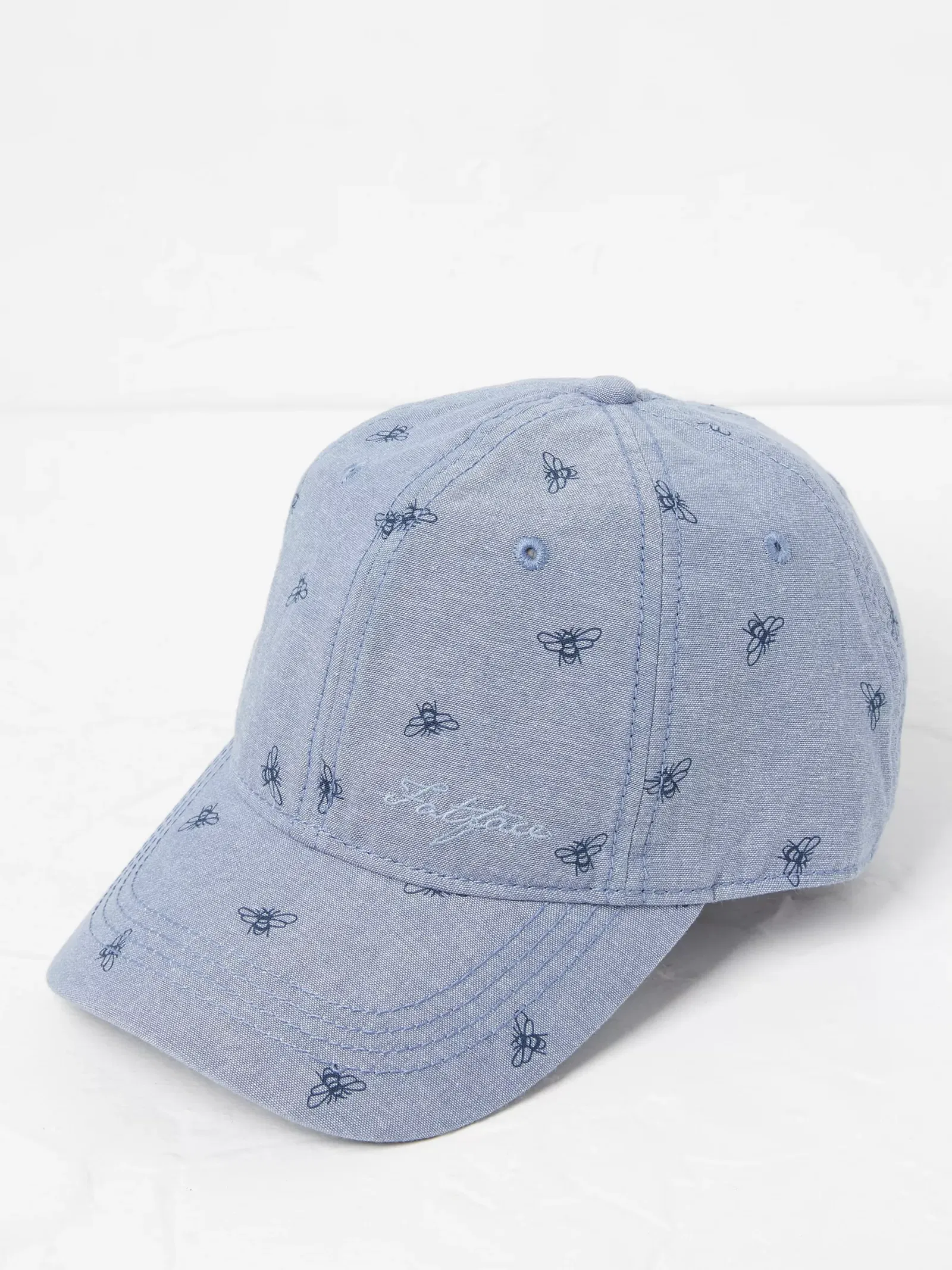 FATFACE Bee Print Baseball Cap in Chambray Blue | Endource